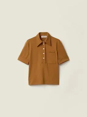 Miu Miu | Tops | Miu Miu Short Sleeves Polo Shirt With Logo Tag Size 4 ...